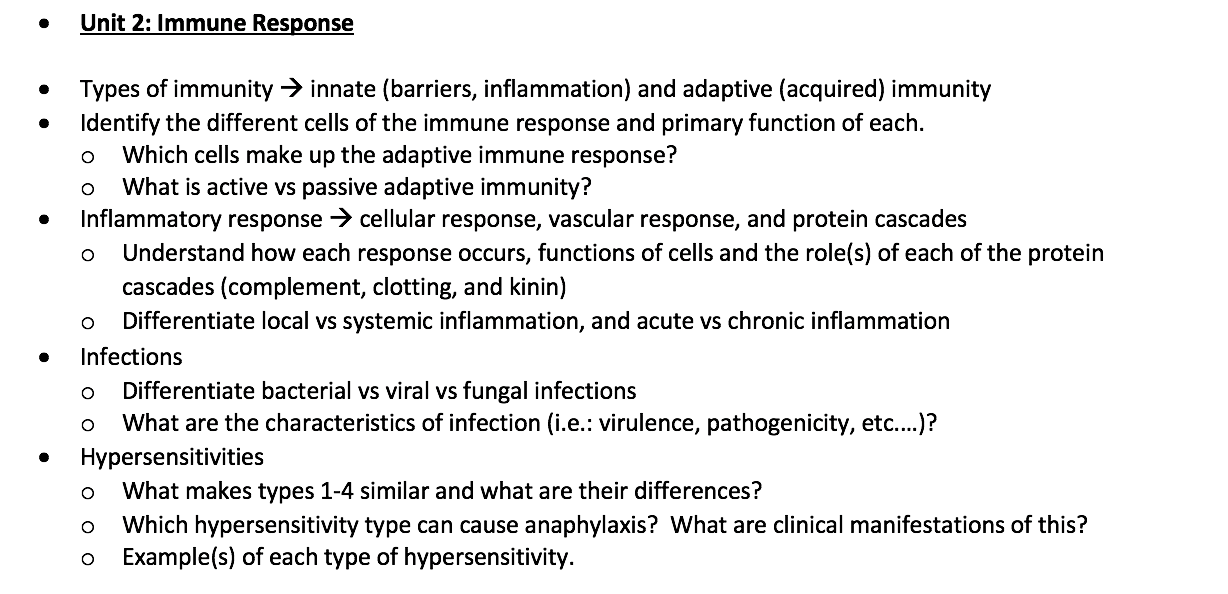 Solved - Types of immunity → innate (barriers, inflammation) | Chegg.com