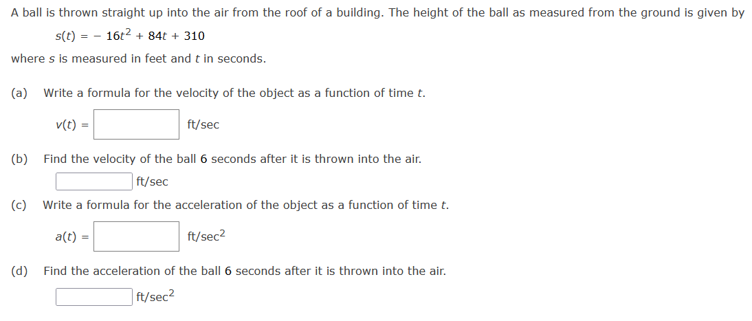 Solved A ball is thrown straight up into the air from the | Chegg.com