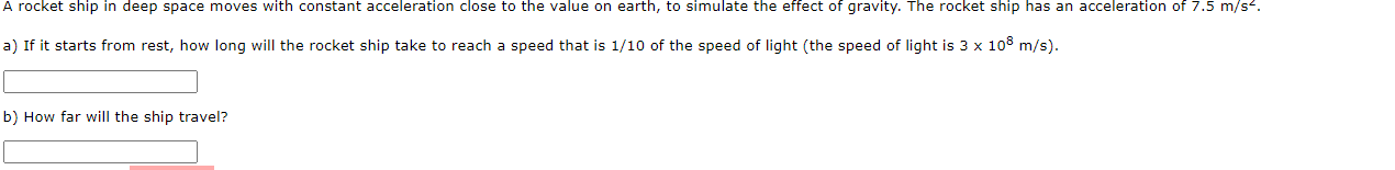 Solved A rocket ship in deep space moves with constant | Chegg.com