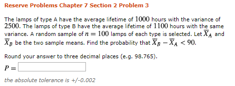 Solved Reserve Problems Chapter 7 Section 2 Problem 3 The | Chegg.com