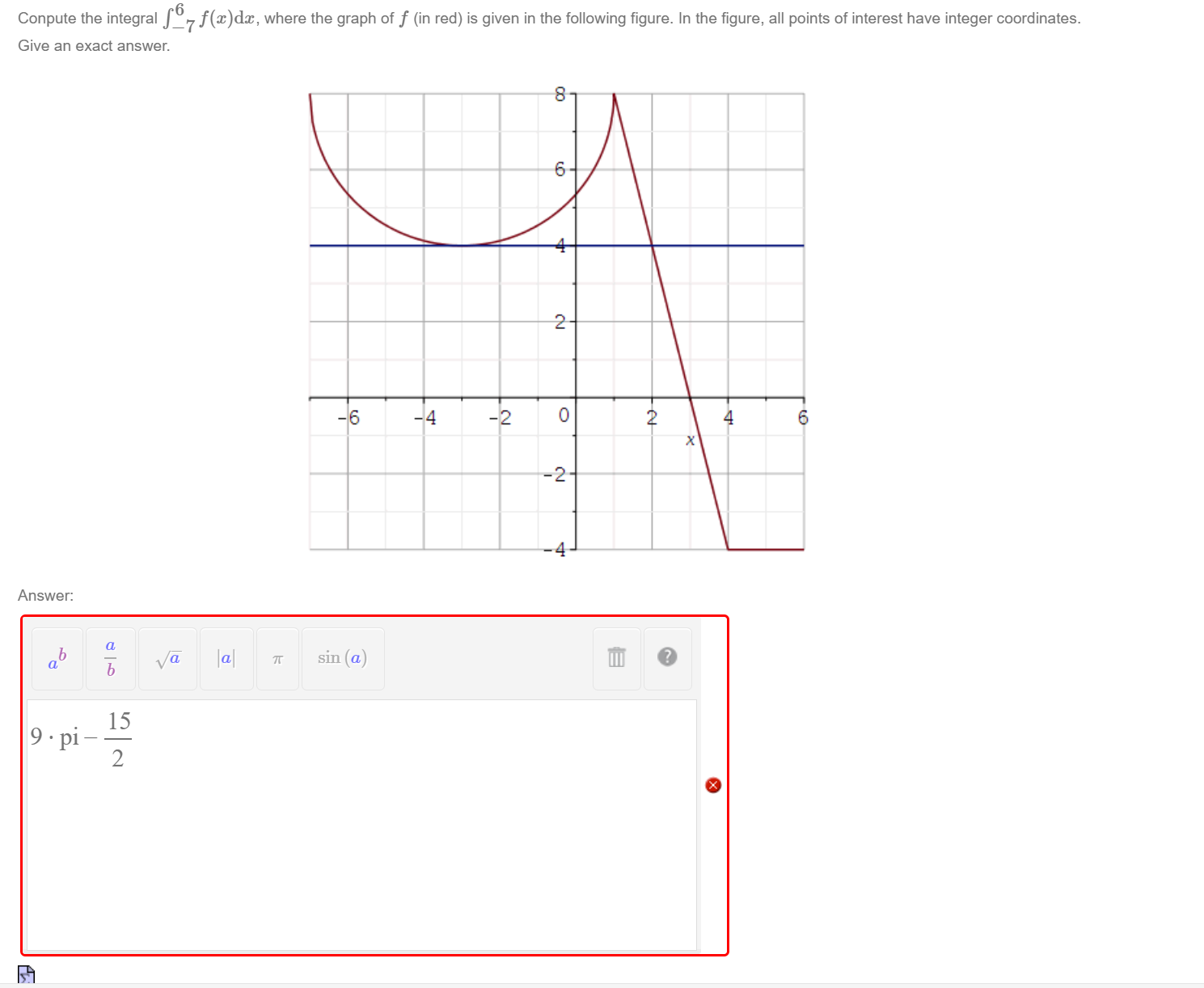 Solved I have also tried 4pi-15/2 and the exact values of | Chegg.com