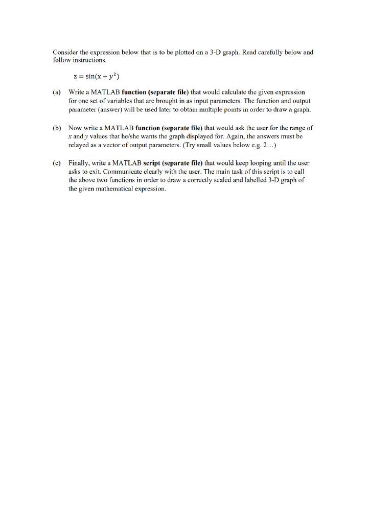 Solved Consider the expression below that is to be plotted | Chegg.com