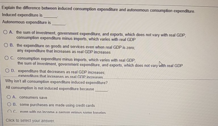 Solved Explain the difference between induced consumption | Chegg.com