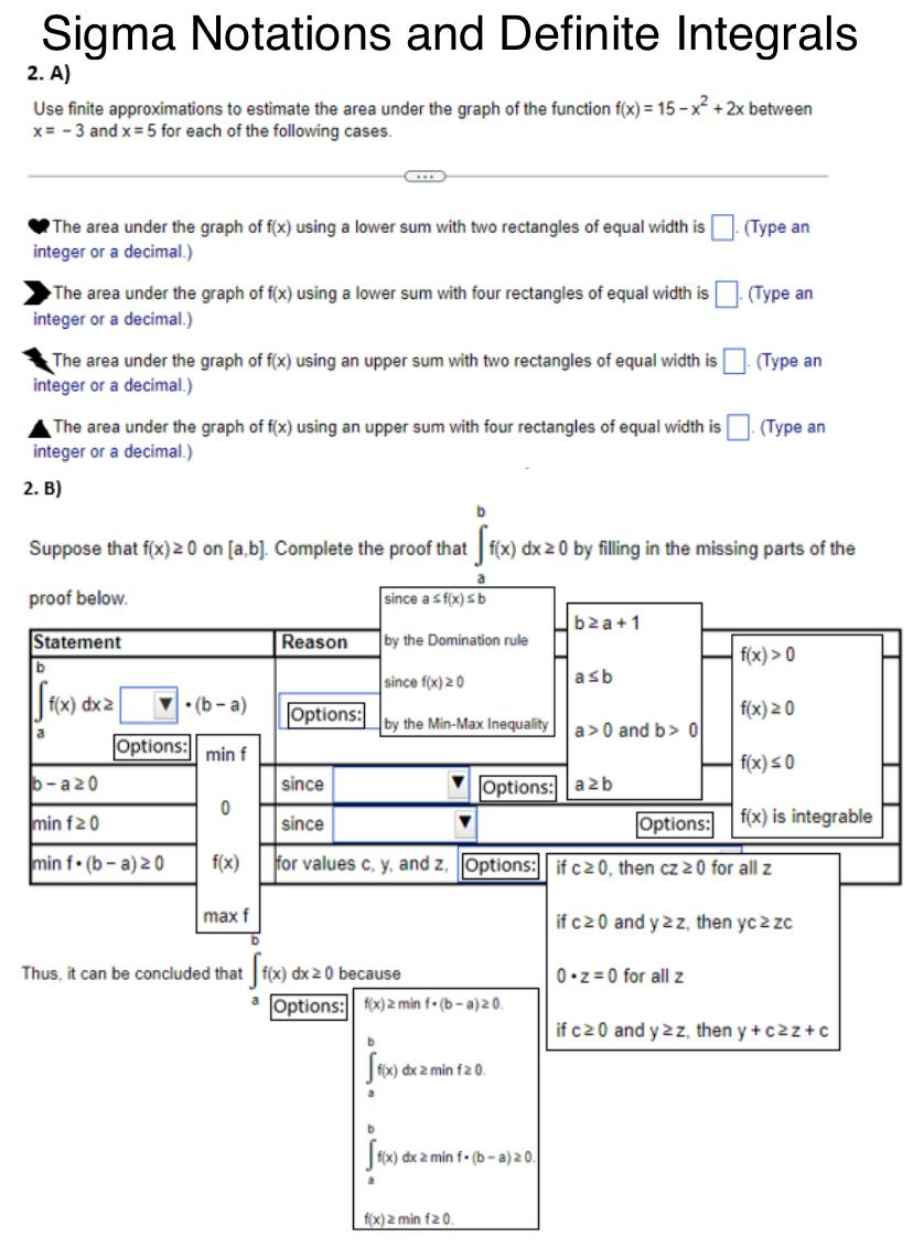 Solved Sigma Notations and Definite Integrals 2. A) Use | Chegg.com