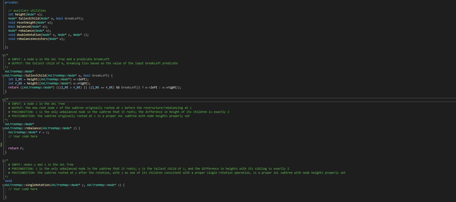 singleRotation: Perform a single rotation operation | Chegg.com