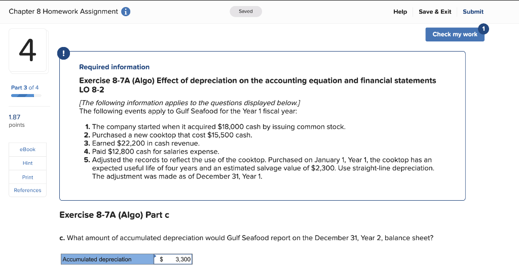 Solved Chapter 8 Homework Assignment Seved Help Save & Exit | Chegg.com