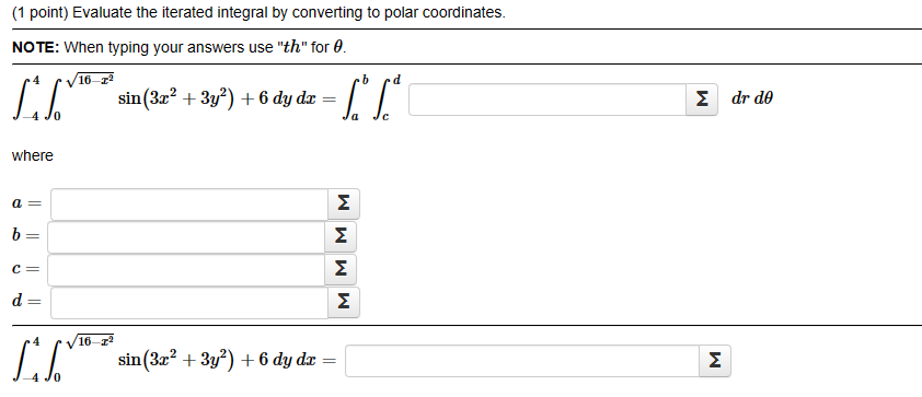 Solved (1 point) Evaluate the iterated integral by | Chegg.com