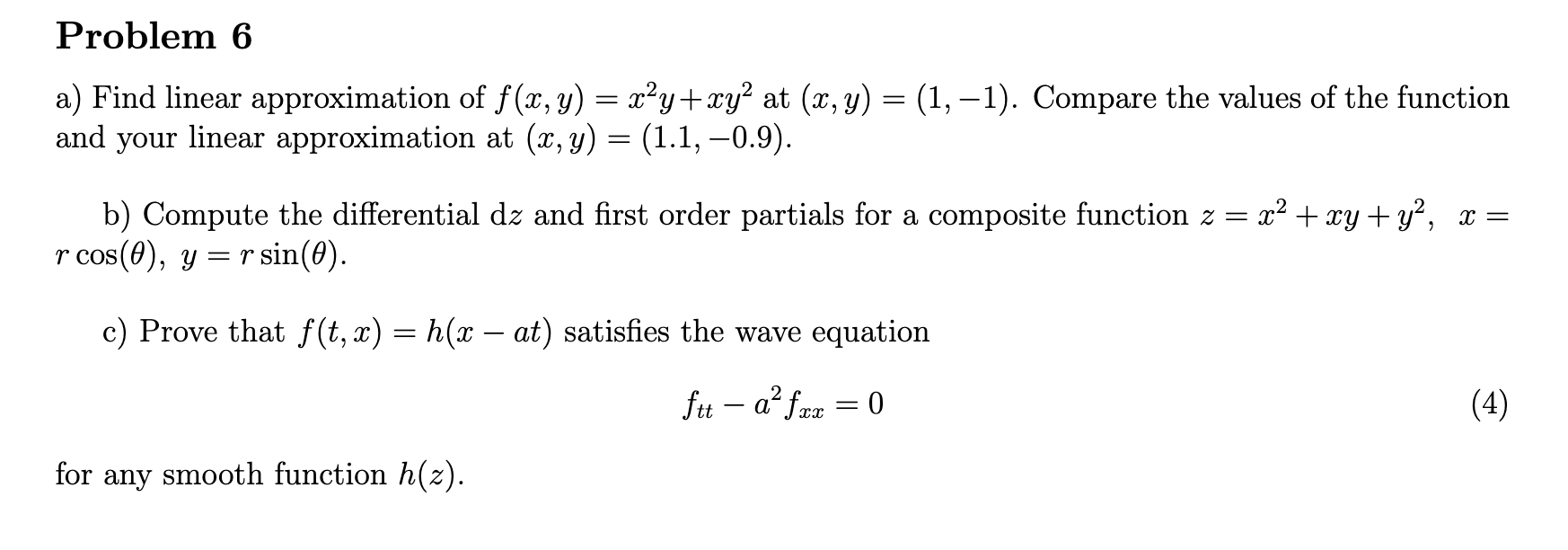 Solved Problem 6a) ﻿Find linear approximation of | Chegg.com