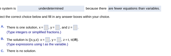 Solved system is because there ect the correct choice below | Chegg.com