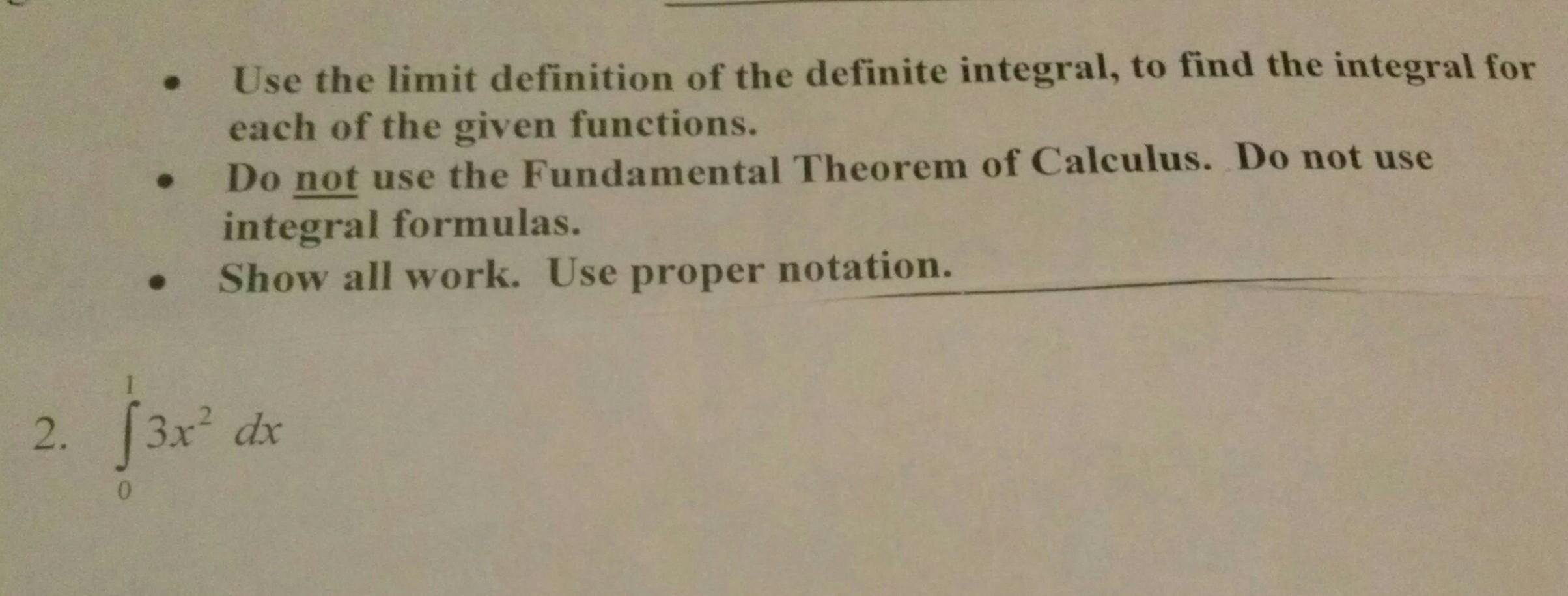 Solved Use the limit definition of the definite integral, to | Chegg.com