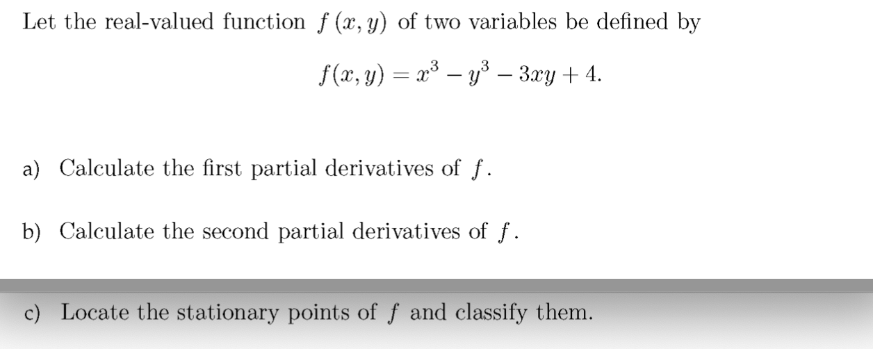 Solved Let the real-valued function f(x,y) of two variables | Chegg.com