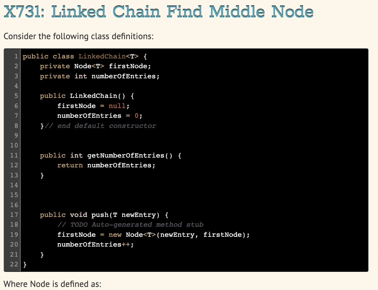 Solved Where Node is defined as:Where Node is defined as: | Chegg.com