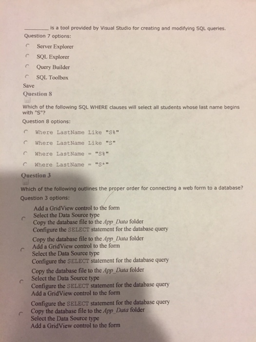 Solved is a tool provided by Visual Studio for creating and | Chegg.com