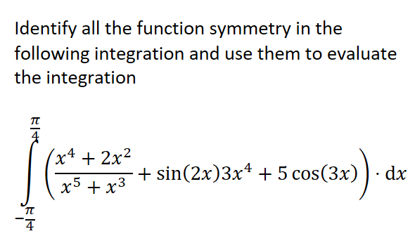 Solved Identify all the function symmetry in the following | Chegg.com