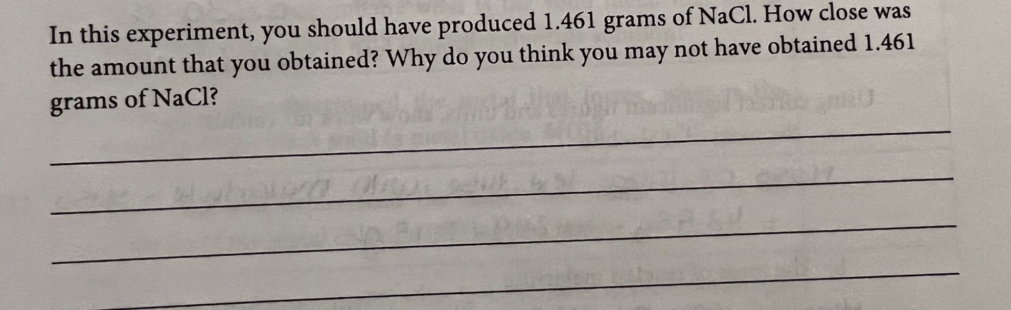 Solved In this experiment, you should have produced 1.461 | Chegg.com
