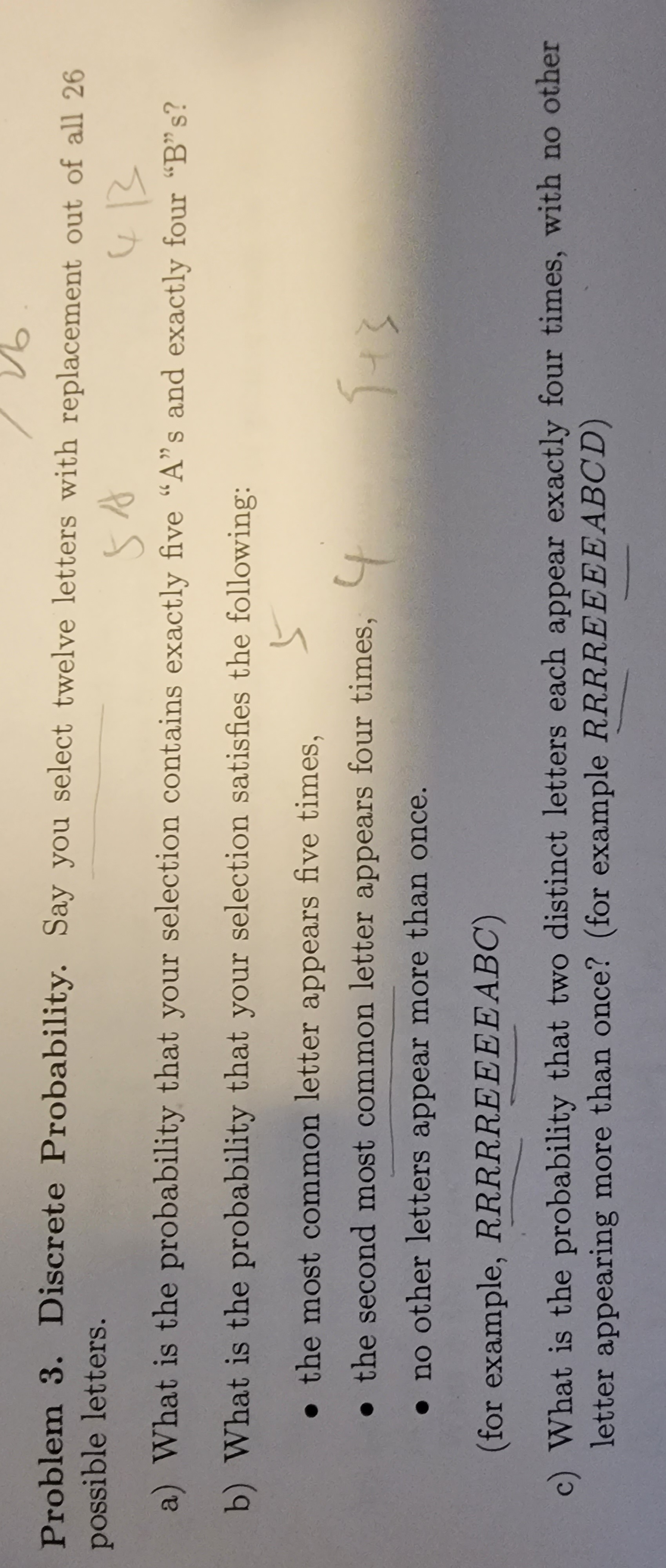 Solved Problem 3. Discrete Probability. Say you select | Chegg.com