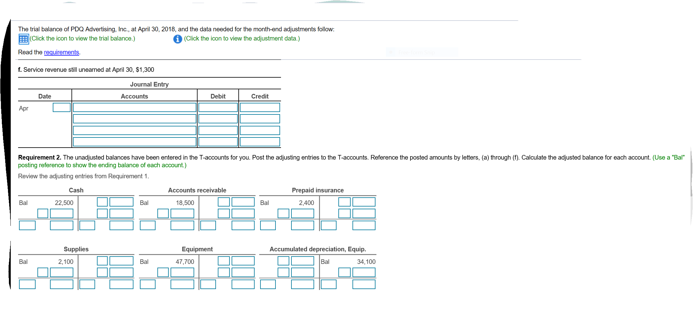 Solved Data Table - X The trial balance of PDQ Advertising, | Chegg.com