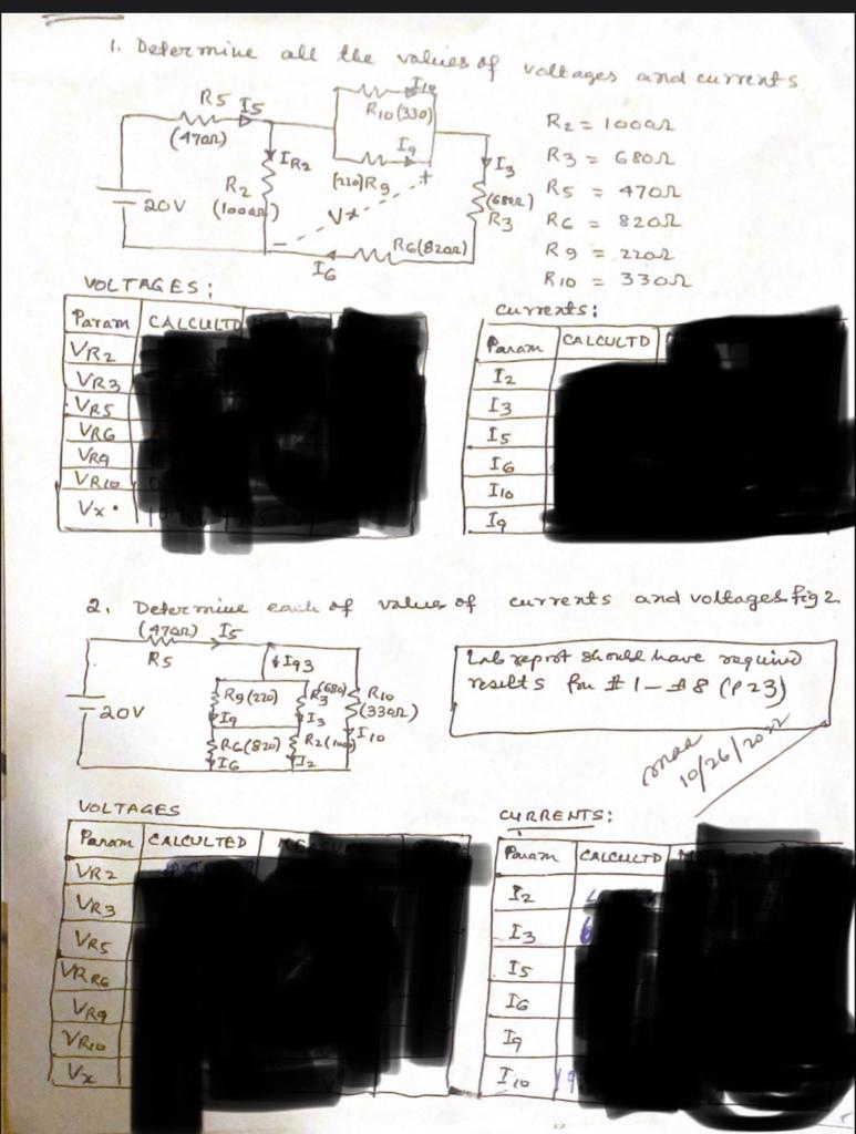 Solved Determine all the valves of the voltages and currents | Chegg.com