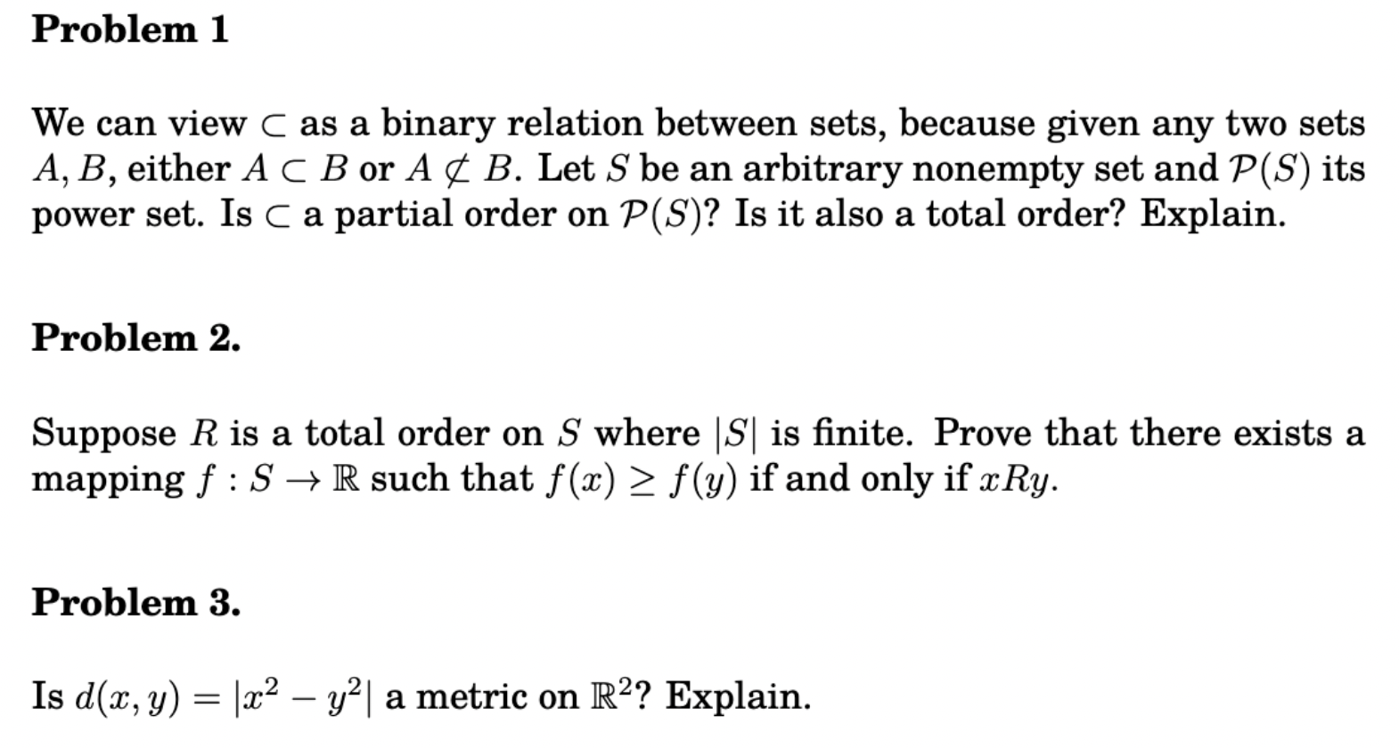 Solved We can view ⊂ as a binary relation between sets, | Chegg.com