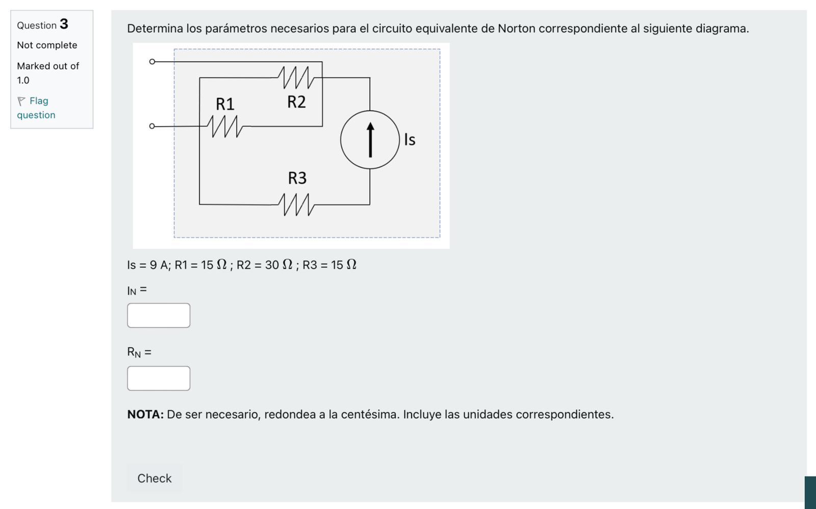 Solved Determina los parámetros necesarios para el circuito | Chegg.com