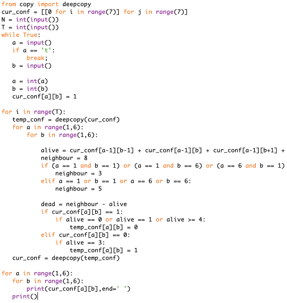 Solved Python Programming from copy import deepcopy cur_conf | Chegg.com