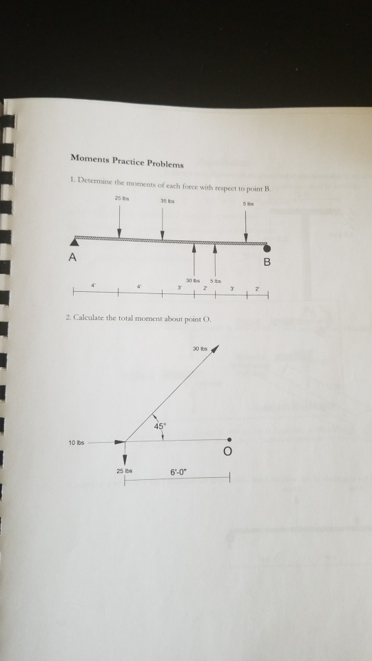 Solved Moments Practice Problems 1. Determine the moments of | Chegg.com