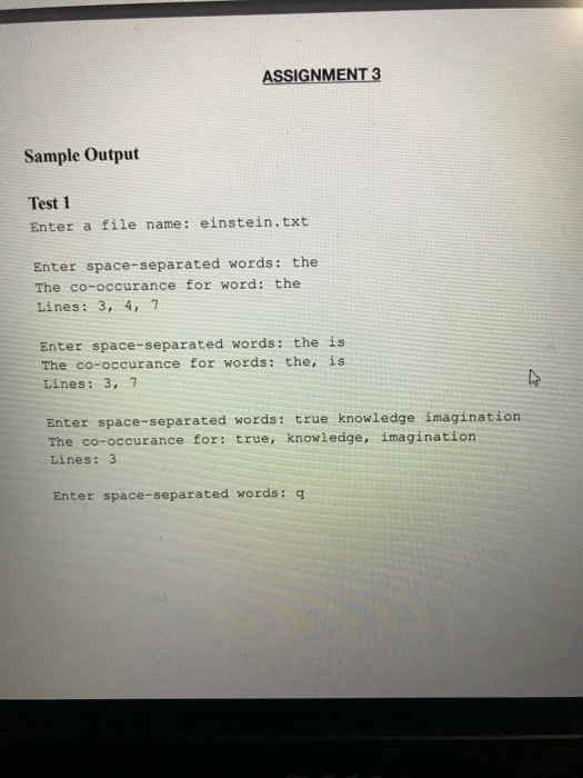 Solved ASSİGNMENT3 50 points Co-occurrence problem? You will | Chegg.com