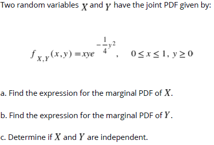 Solved Two random variables x and y have the joint PDF given | Chegg.com