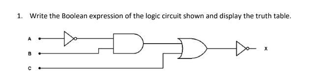 Solved 1. Write the Boolean expression of the logic circuit | Chegg.com