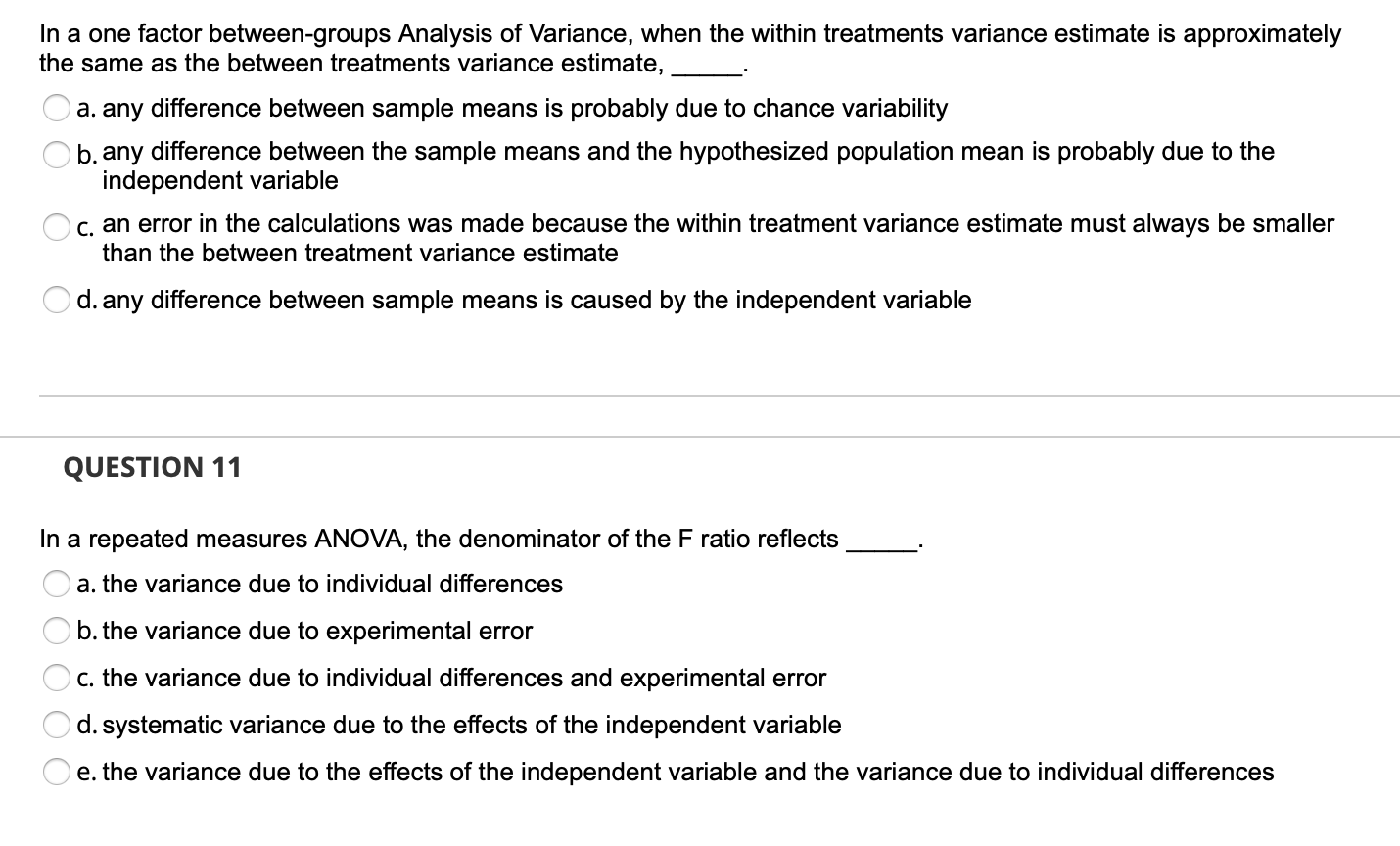Solved In a one factor between-groups Analysis of Variance, | Chegg.com