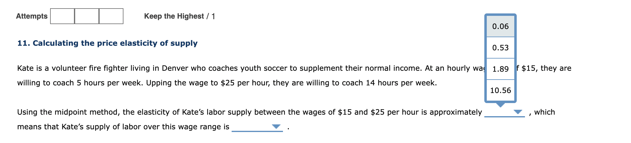 Solved Attempts Keep the Highest / 1 11. Calculating the | Chegg.com