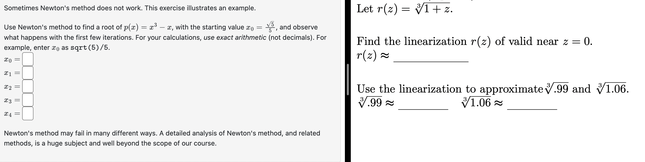 Solved Sometimes Newton's method does not work. This | Chegg.com