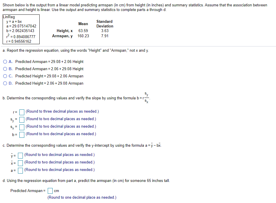 Solved Shown below is the output from a linear model | Chegg.com