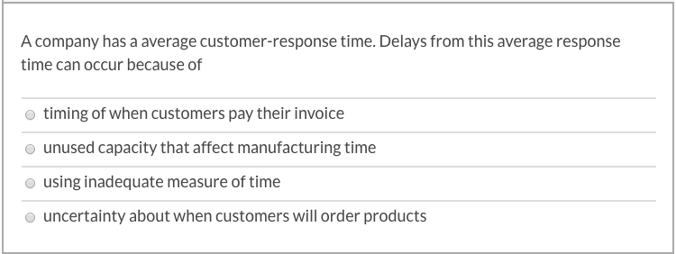 Solved A company has a average customer-response time. | Chegg.com