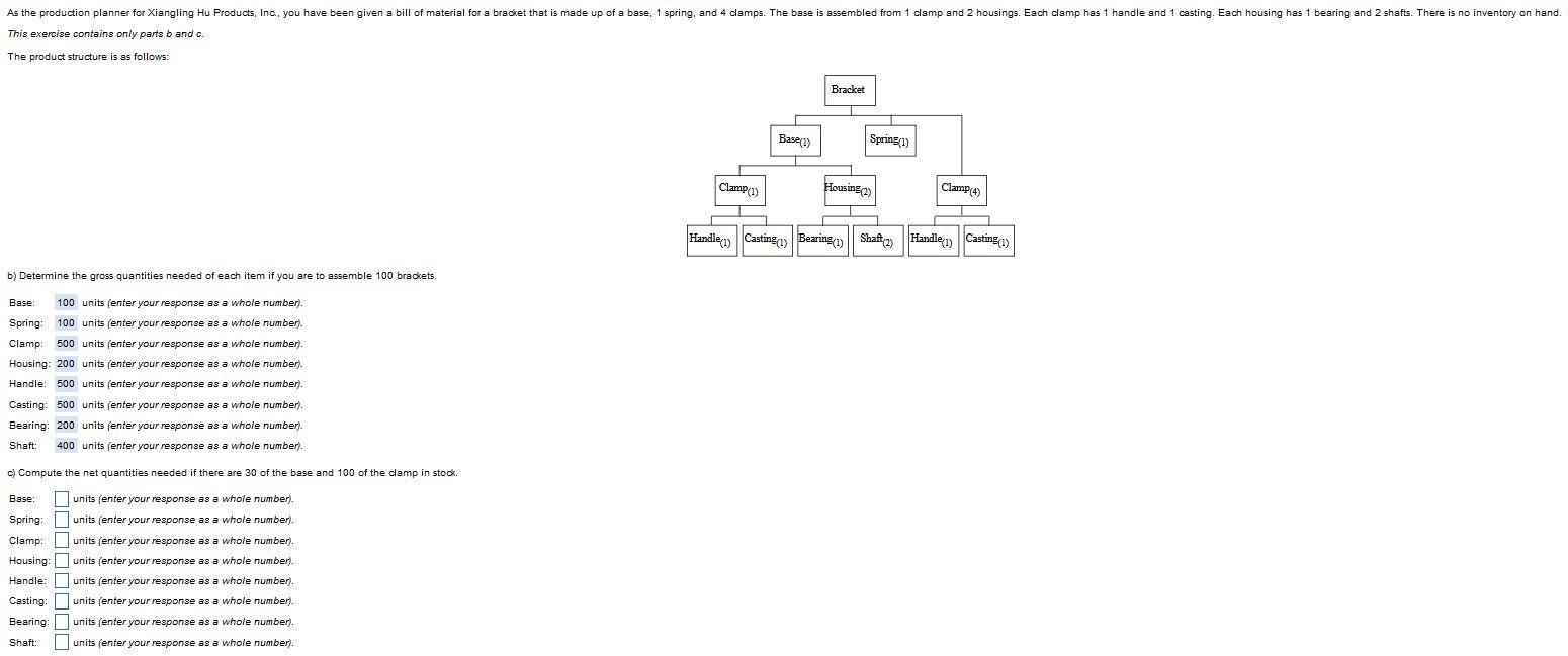 Solved c. compute the net quantities needed if there are 30 | Chegg.com
