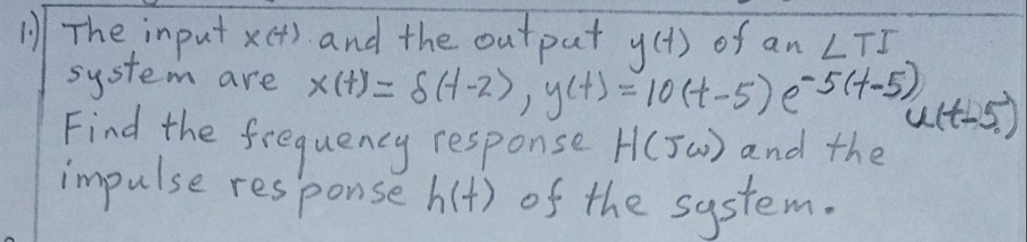 Solved The input xet) and the output yct) of an LTI system | Chegg.com