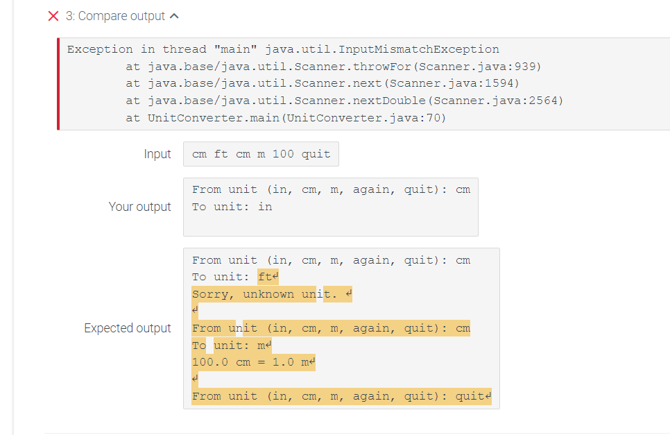 Solved Output is nearly correct, but whitespace differs. See | Chegg.com