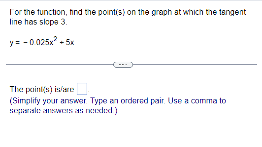 Solved For the function, find the point(s) on the graph at | Chegg.com