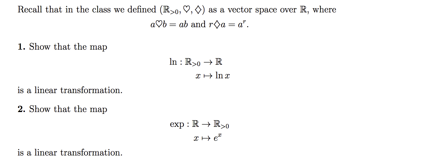 Solved A⋄bab And R⋄aar 1 Show That The Map Lnr0x→r↦lnx 