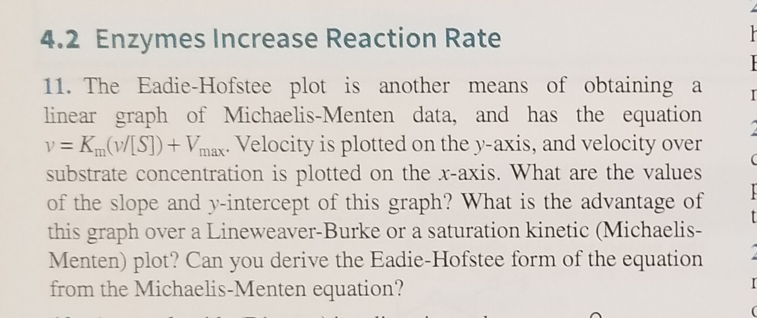 Solved 4.2 Enzymes Increase Reaction Rate 11. The | Chegg.com