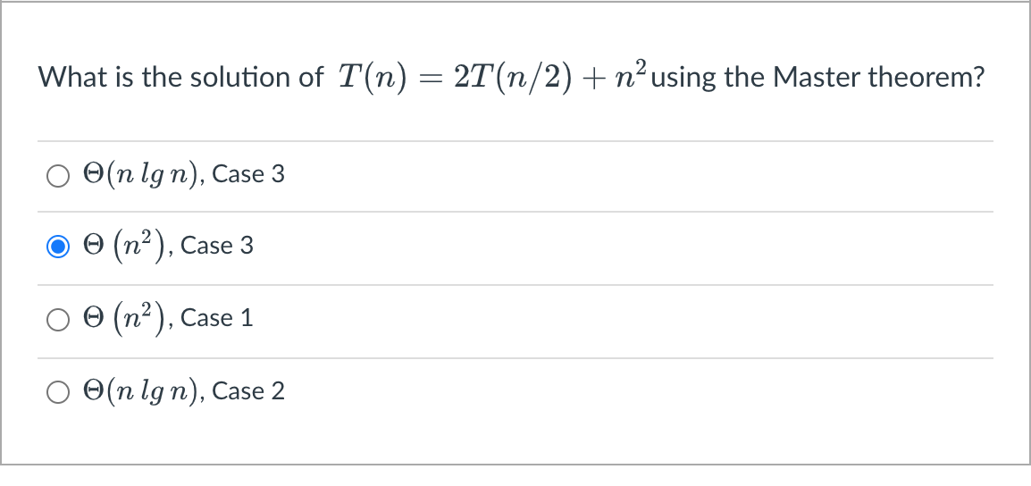 Solved What is the solution of T(n) = 2T(n/2) + n-using the | Chegg.com