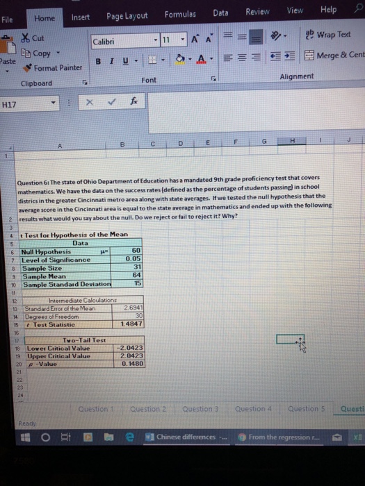 Solved Home Insert Page Layout Formulas Data Review View | Chegg.com