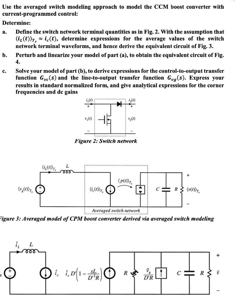 Use the averaged switch modeling approach to model | Chegg.com