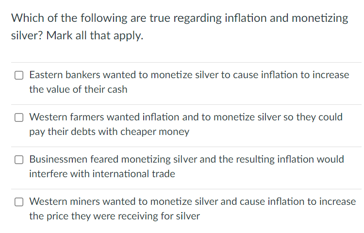 Solved Which of the following are true regarding inflation | Chegg.com