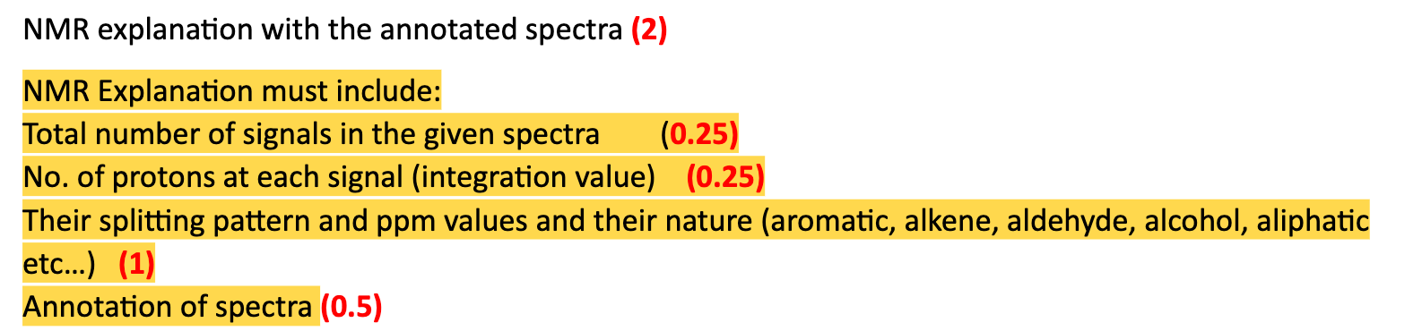 Solved NMR explanation with the annotated spectra (2) NMR | Chegg.com