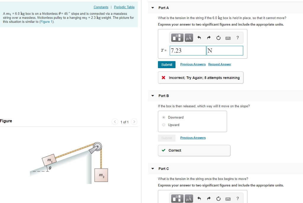 Solved Constants | Periodic Table Part A A m 6.0 kg box is | Chegg.com
