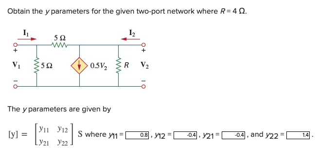 Solved Obtain the y parameters for the given two-port | Chegg.com