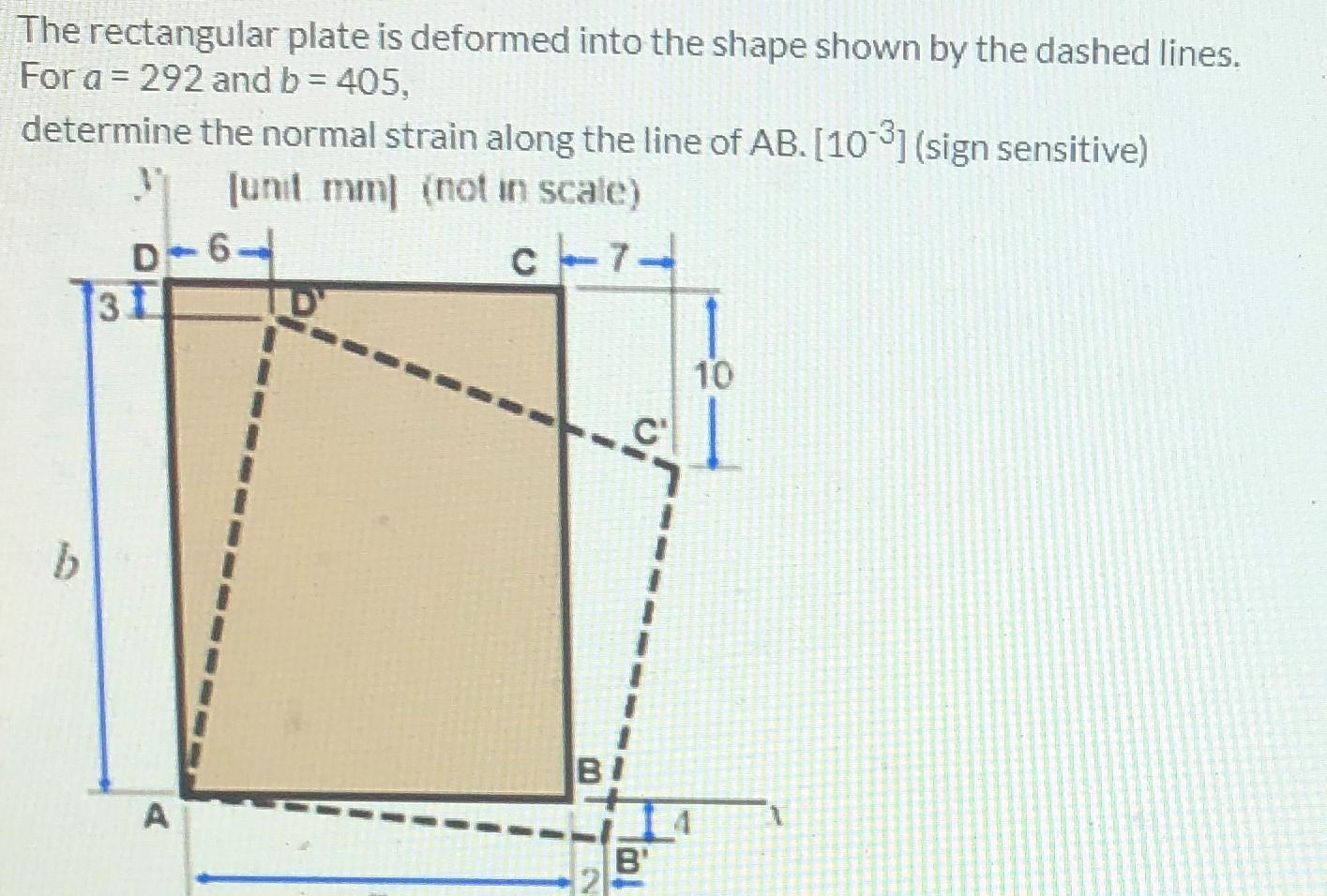 Solved The rectangular plate is deformed into the shape | Chegg.com