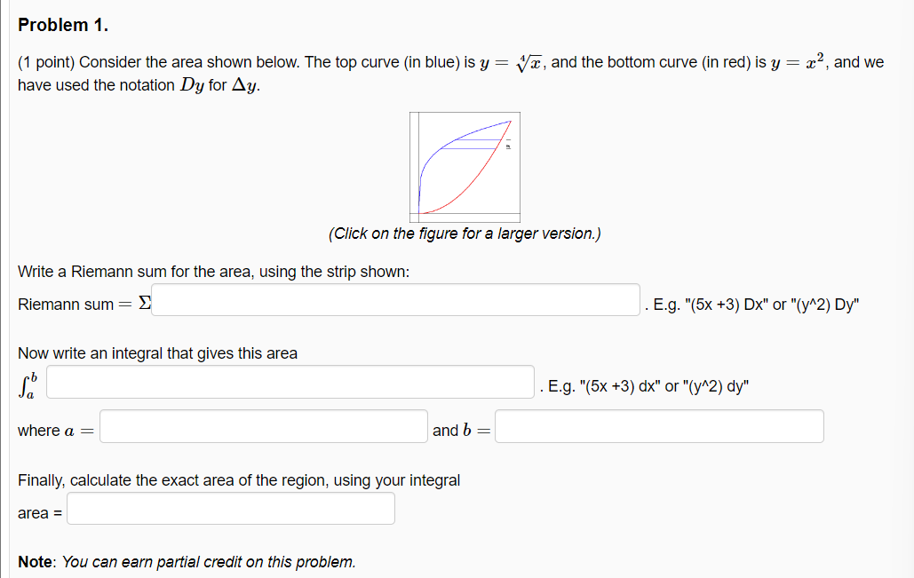 Solved Problem 2. (1 point) Each of the following integrals | Chegg.com