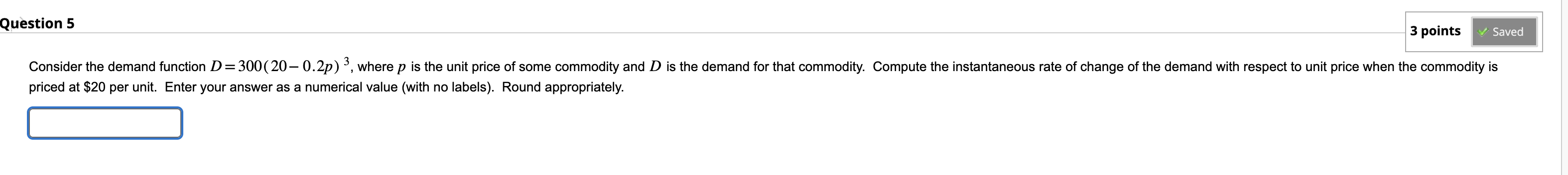 Solved priced at $20 per unit. Enter your answer as a | Chegg.com